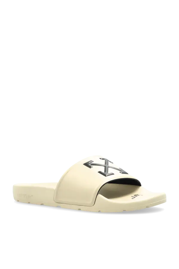 Off-White Logo Slides - Cream