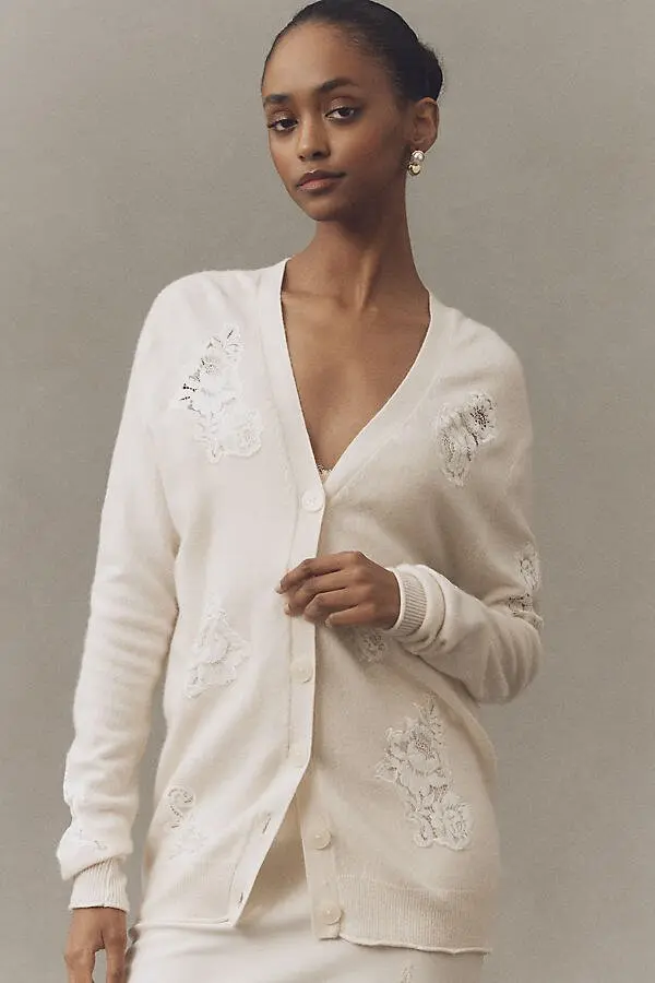 LoveShackFancy Brynnella Cashmere Blend Cardigan Sweater