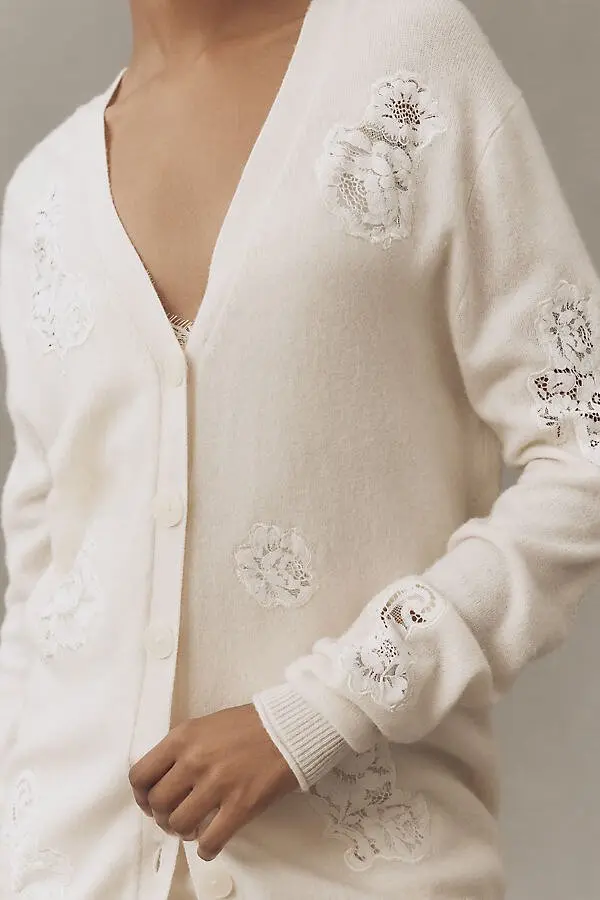 LoveShackFancy Brynnella Cashmere Blend Cardigan Sweater