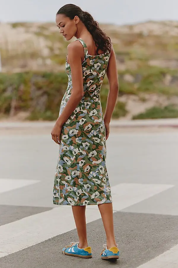 DAILY PRACTICE Square-neck Midi Dress