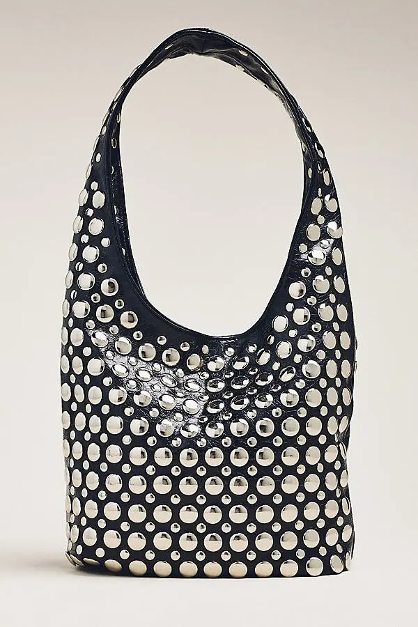 Anthropologie Studded Shoulder Bag - Black