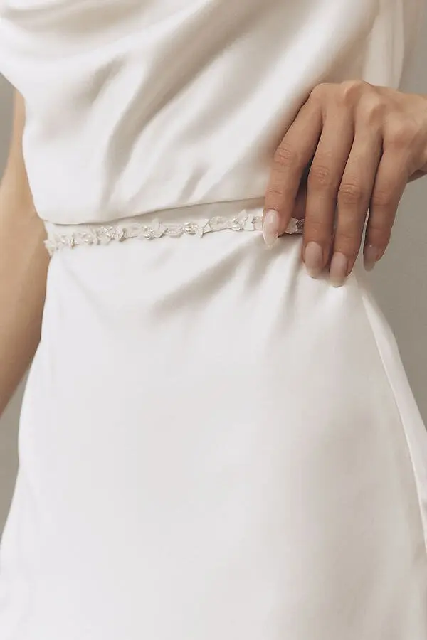 Anthropologie Floral Beaded Sash In Ivory - 52% Off | Editorialist