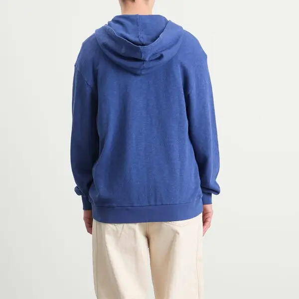 PALMES Waffle Zip Hooded Sweatshirt - Blue