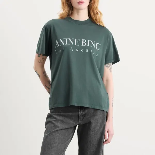 ANINE BING Ashton Los Angeles T-shirt - Dark Green