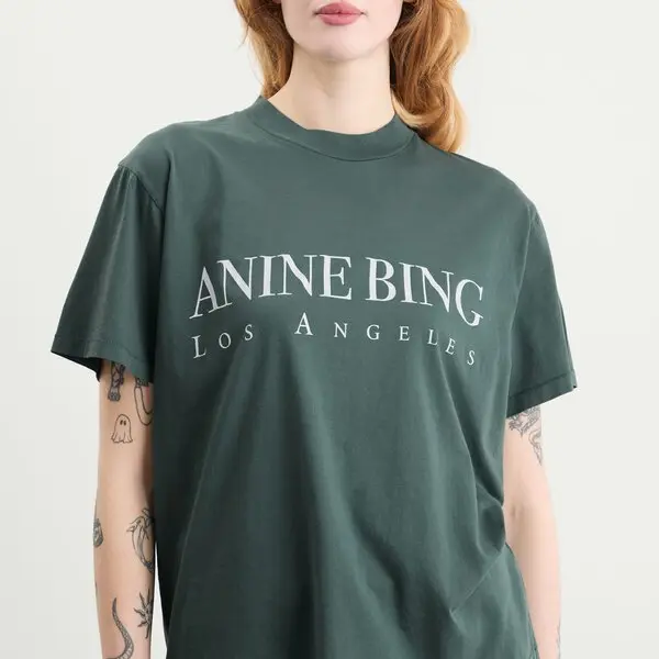 ANINE BING Ashton Los Angeles T-shirt - Dark Green