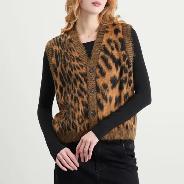Aries Brushed Leopard Vest