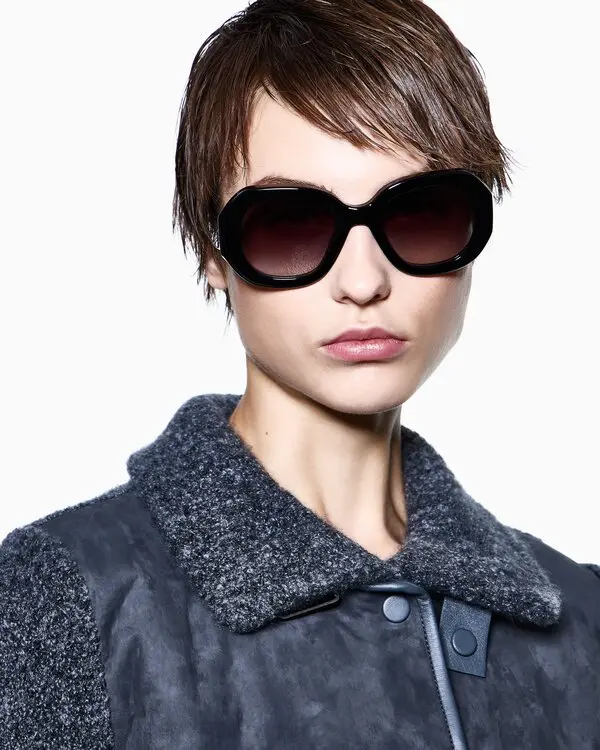 Giorgio Armani Oversized Sunglasses - Black | Editorialist