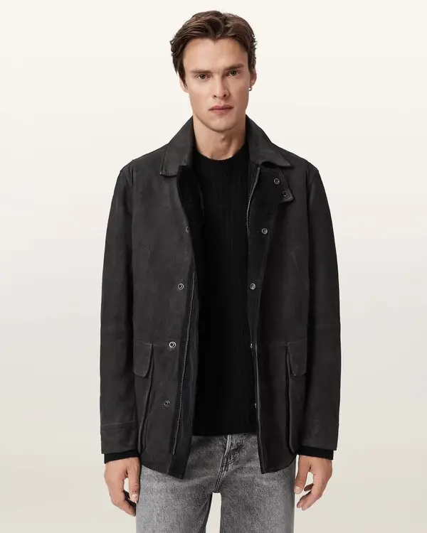 ALLSAINTS Bolton Waxed Suede Coat