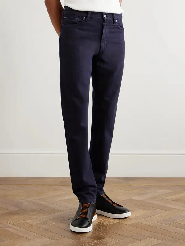 Zegna Roccia Straight-leg Cotton Trousers