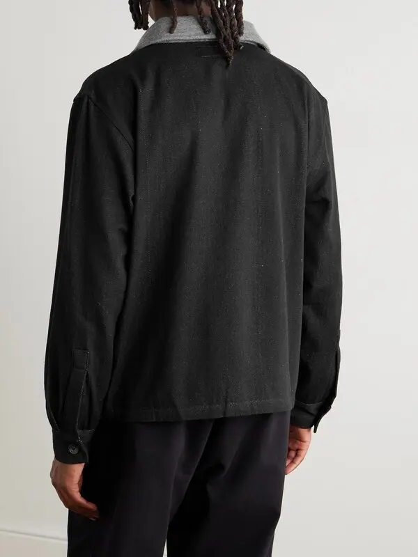 KARTIK RESEARCH Embroidered Felt-trimmed Denim Jacket