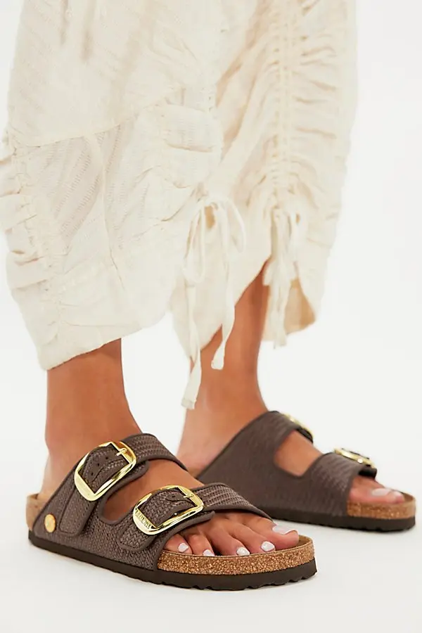 BIRKENSTOCK Arizona Raffia Big Buckle Sandals - Carafe