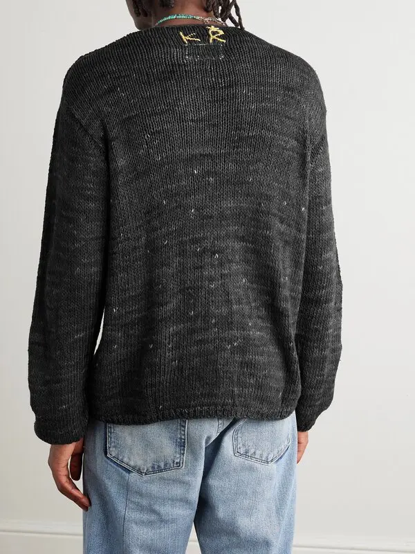 KARTIK RESEARCH Logo-embroidered Knitted Silk Sweater