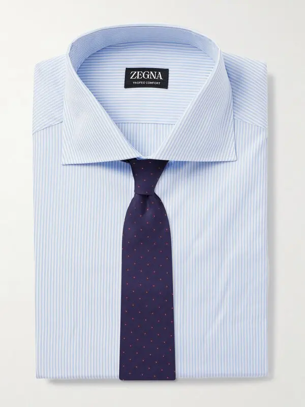 Zegna Striped Cotton Shirt - Blue