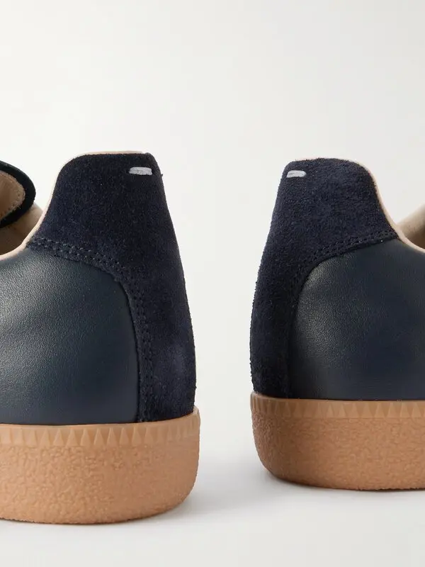MAISON MARGIELA Replica Leather And Suede Sneakers - Blue