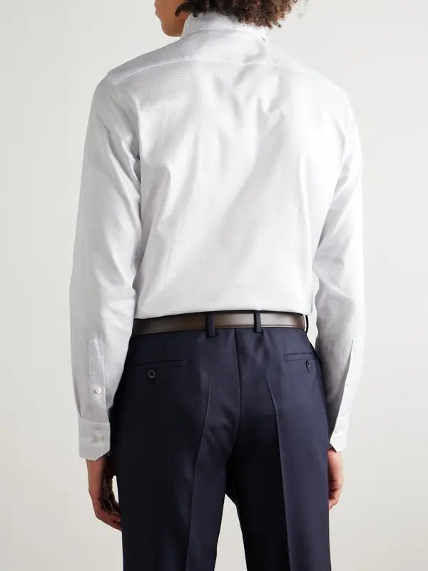 Zegna Checked Cotton Shirt - White