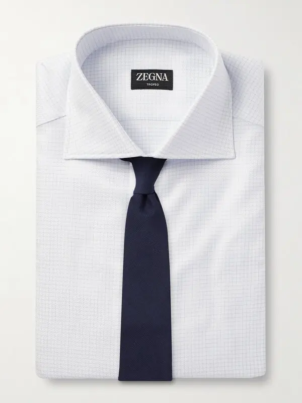 Zegna Checked Cotton Shirt - White