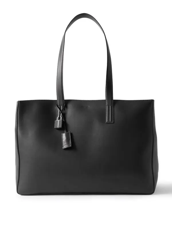TOM FORD Logo-debossed Leather Tote Bag - Black
