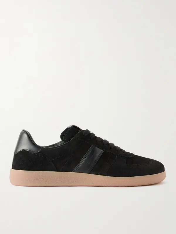 TOM FORD Leather-trimmed Suede Sneakers