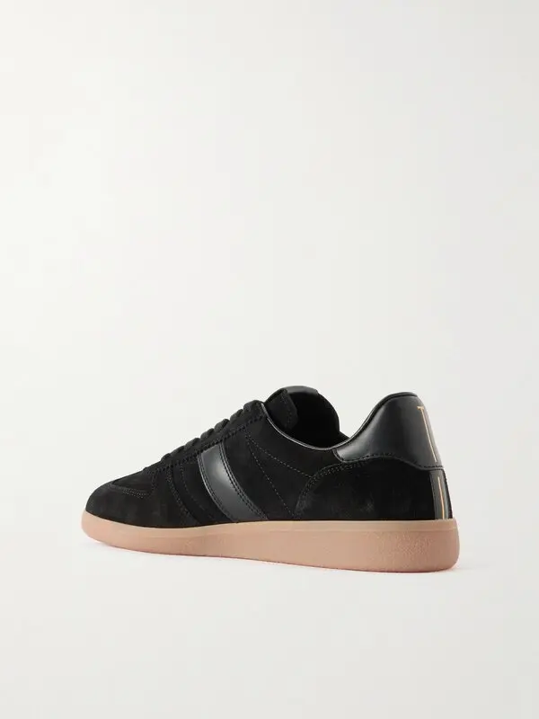 TOM FORD Leather-trimmed Suede Sneakers