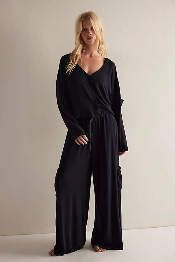 Free People First Base Lounge Set - Black