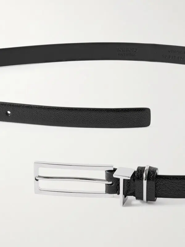 TOM FORD 3cm Full-grain Glossed-leather Belt - Black