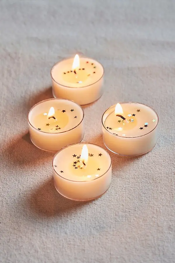 Free People Good Fortune Candle Tealights - Ivory Sparkle