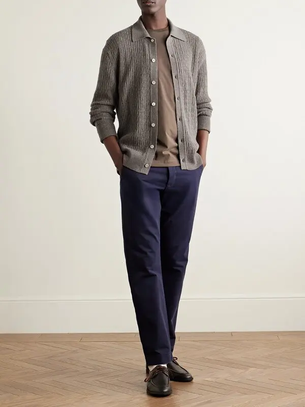 PIACENZA CASHMERE 1733 Slim-fit Ribbed Virgin Wool Shirt