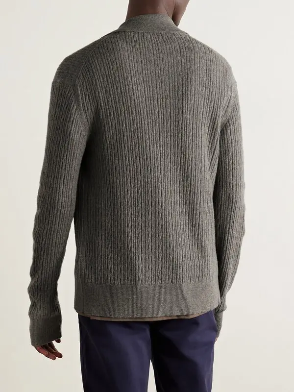 PIACENZA CASHMERE 1733 Slim-fit Ribbed Virgin Wool Shirt