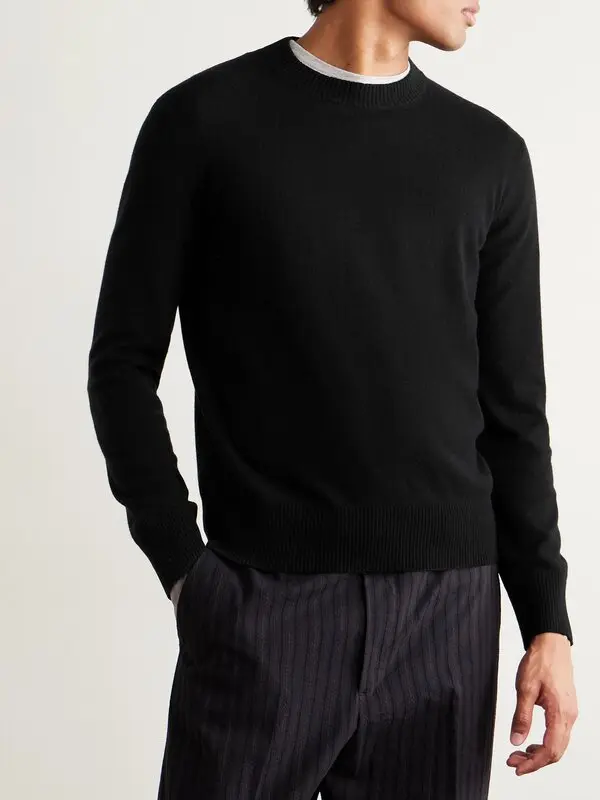 PIACENZA CASHMERE 1733 Slim-fit Cashmere Sweater - Black