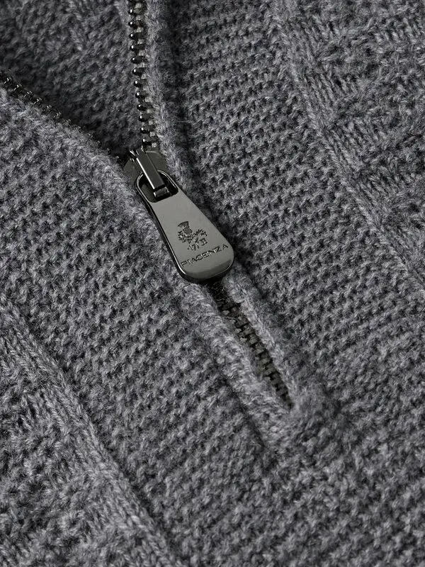 PIACENZA CASHMERE 1733 Textured Cashmere Half-zip Sweater
