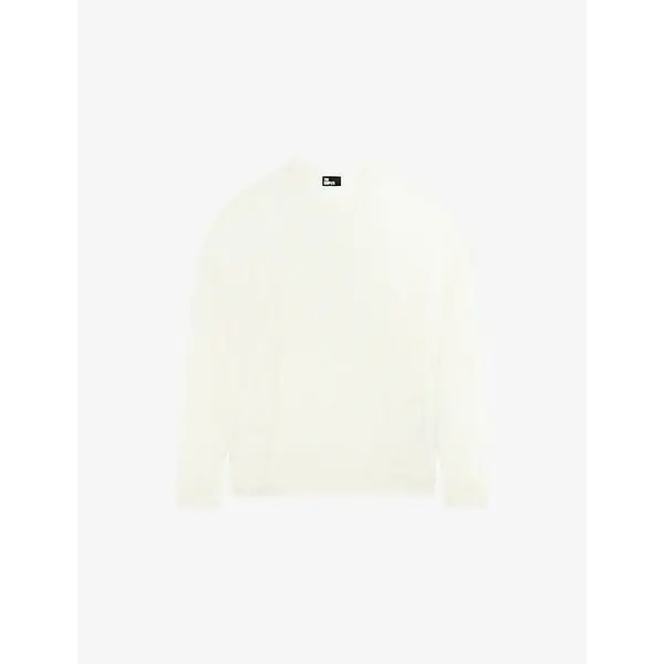 The Kooples Cable-knitted Wool-blend Jumper - Ecru