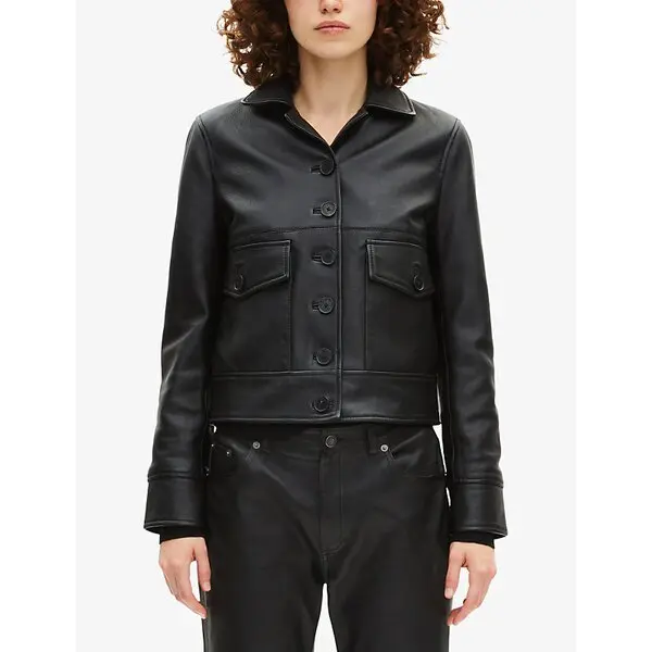 The Kooples Notched-collar Leather Jacket