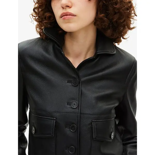The Kooples Notched-collar Leather Jacket