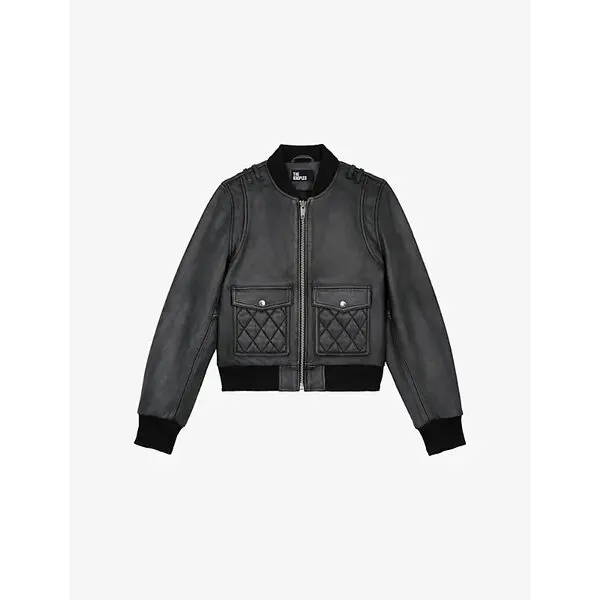 The Kooples Baseball-collar Leather Jacket
