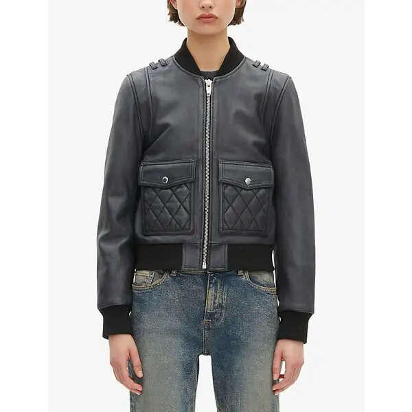 The Kooples Baseball-collar Leather Jacket