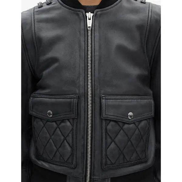The Kooples Baseball-collar Leather Jacket