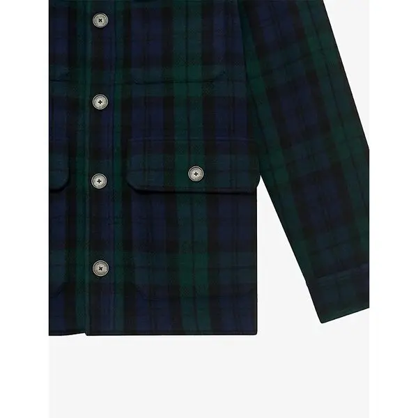 The Kooples Checked Flap-pocket Wool-blend Overshirt