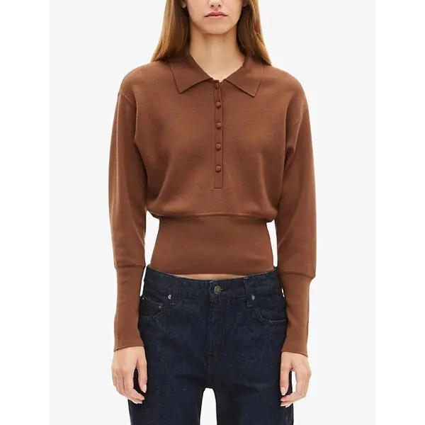 The Kooples Polo-collar Wool-blend Jumper