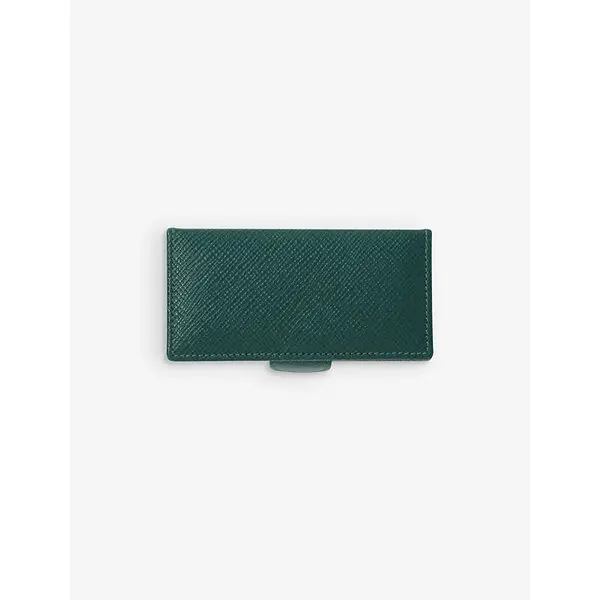 Smythson Mini Panama Cross-grain Leather Cufflink Box