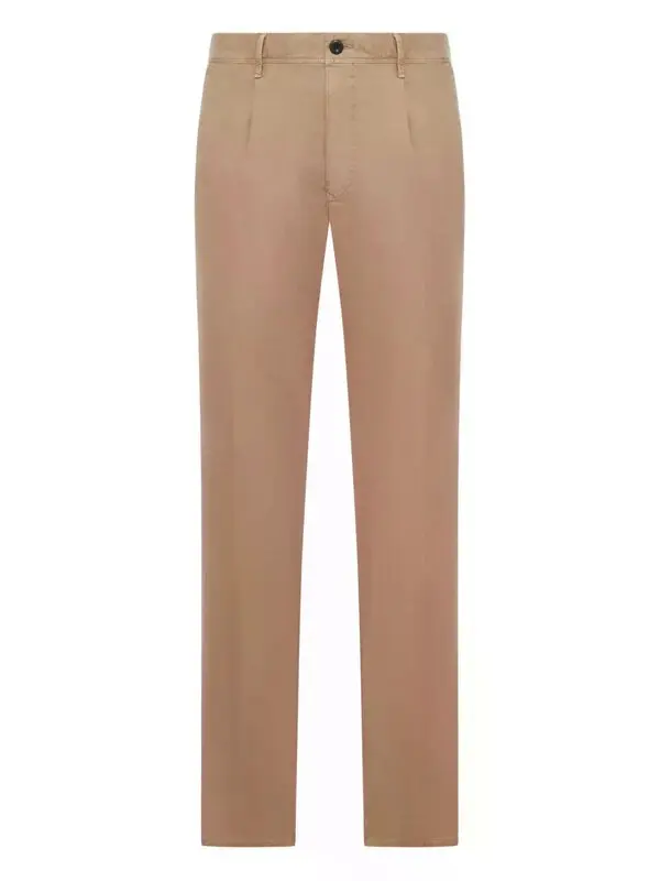 Incotex Pleated Cotton Chinos - Neutrals