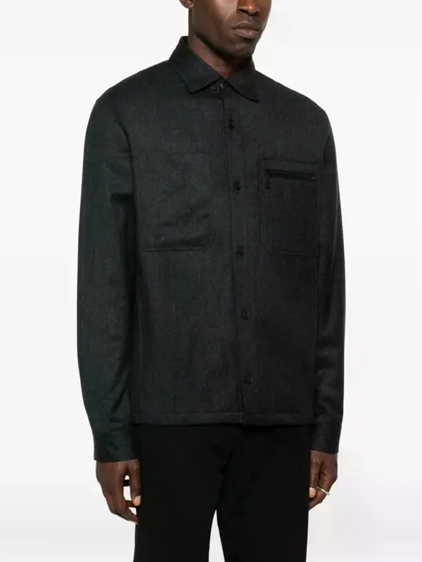 Zegna Buttoned Pocket Shirt - Grey