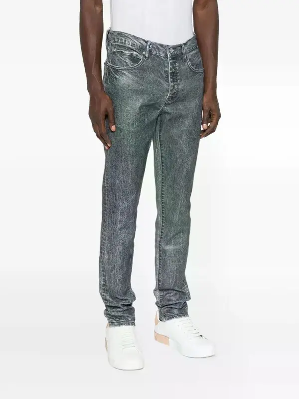 PURPLE BRAND Acid-wash Straight Leg Jeans