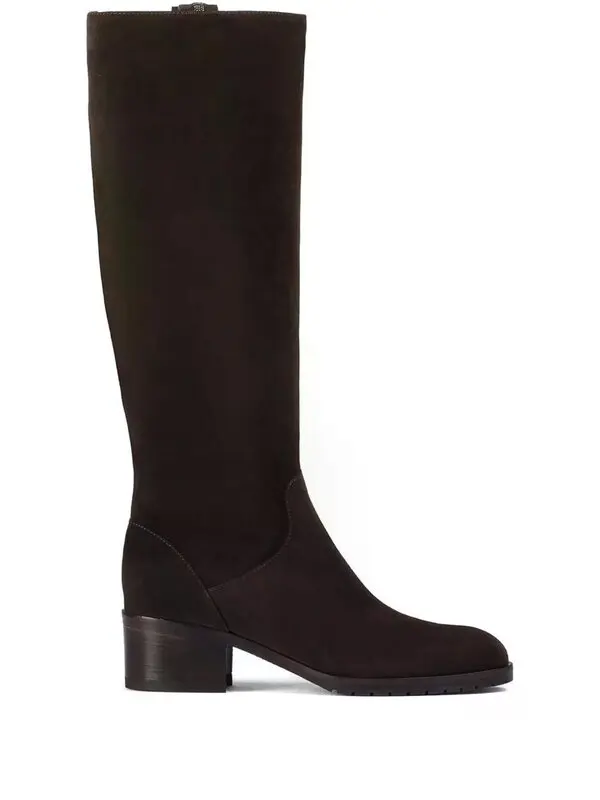DOUCAL'S Block-heel Suede Boots - Brown