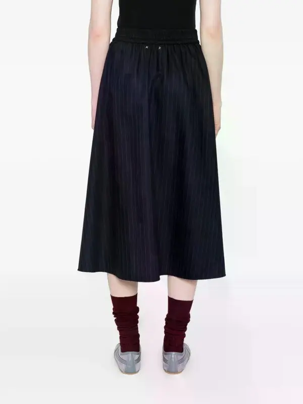 GOLDEN GOOSE Pinstripe Button-detailing Midi A-line Skirt