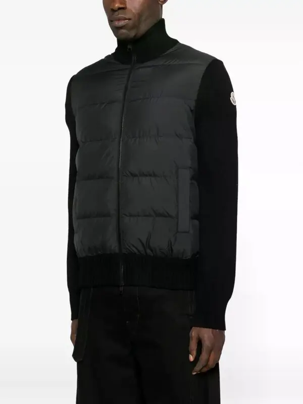 Moncler Panelled Padded Cardigan With Knitted Sleeves