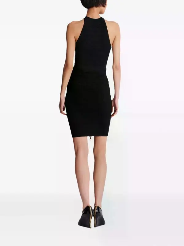 Balmain Crocodile-effect Zip-front Mini Skirt - Black