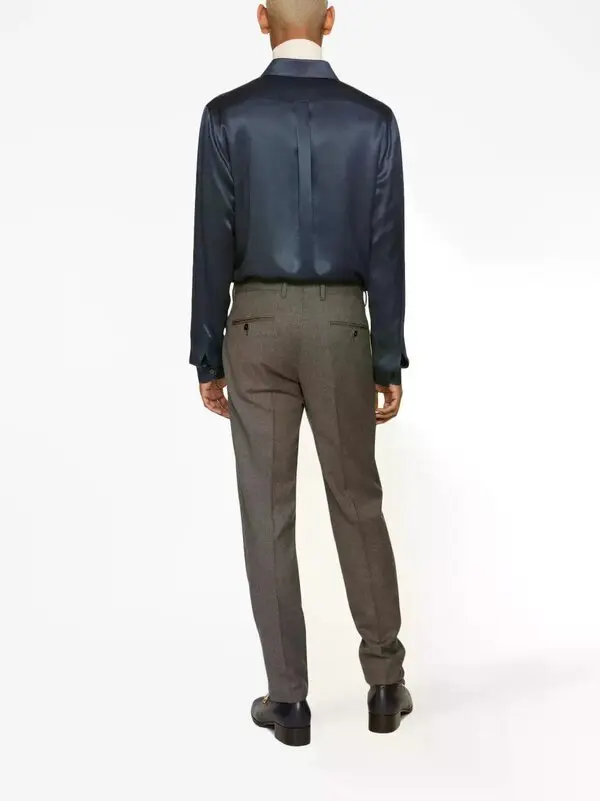 Dolce & Gabbana Tailored Flannel Trousers With Pressed Crease