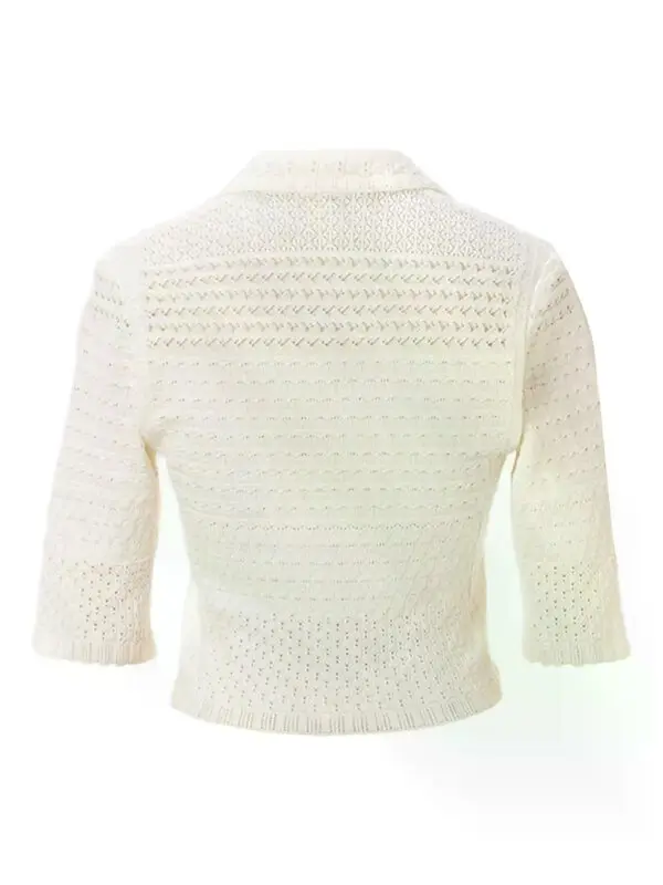 MAME KUROGOUCHI Open-knit Collared Top