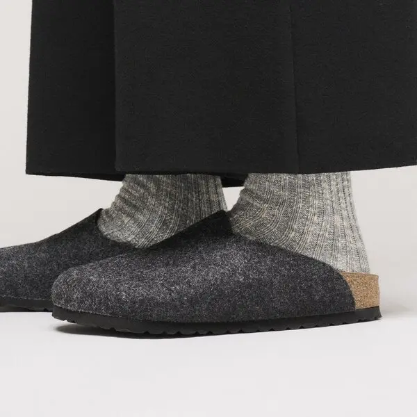 BIRKENSTOCK Amsterdam Bs Felt Clogs - Anthracite