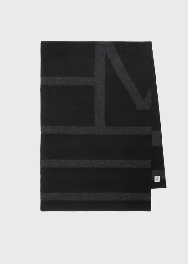 TOTÊME Monogram Twill Scarf - Black